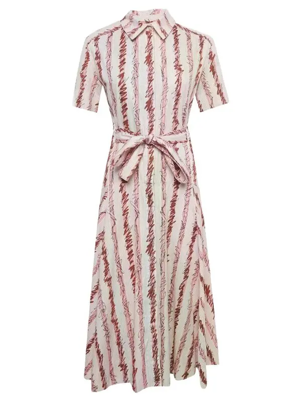 Burberry Cotton Striped Shirt Dress - White