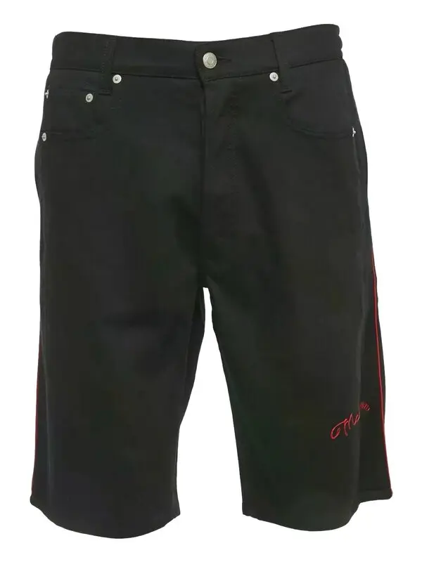 Alexander McQueen Embroidered Denim Shorts - Black
