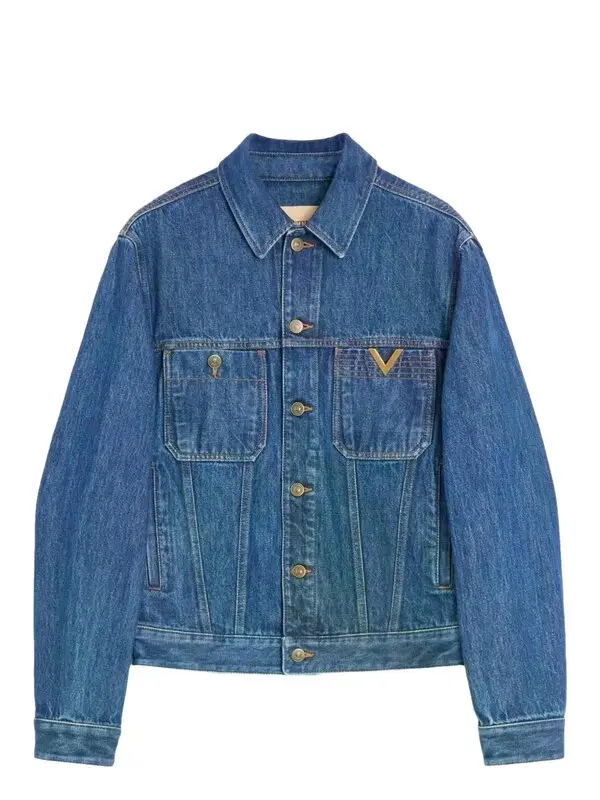 Valentino Garavani Denim Jacket With Chest Pockets - Blue