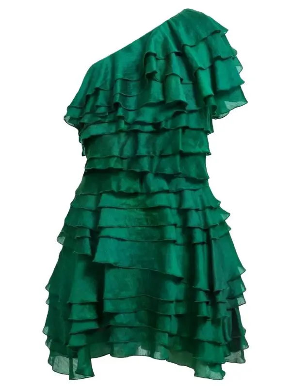 Aje Rosaline Ruffled Mini Dress - Green