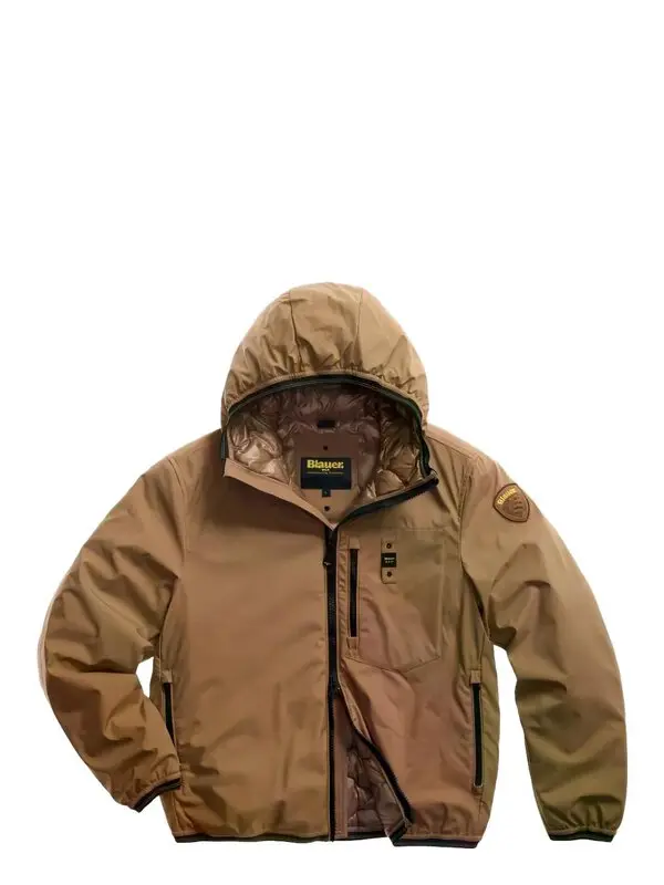 BLAUER. Hooded Puffer Jacket - Brown