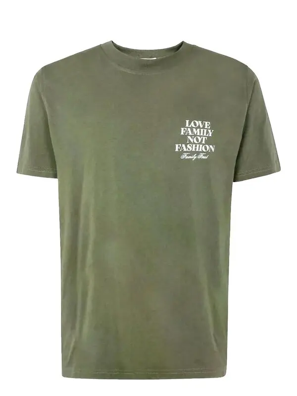 FAMILY FIRST Text-print T-shirt - Green