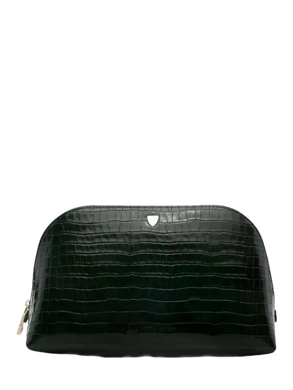 ASPINAL OF LONDON Croc-effect Makeup Bag - Green