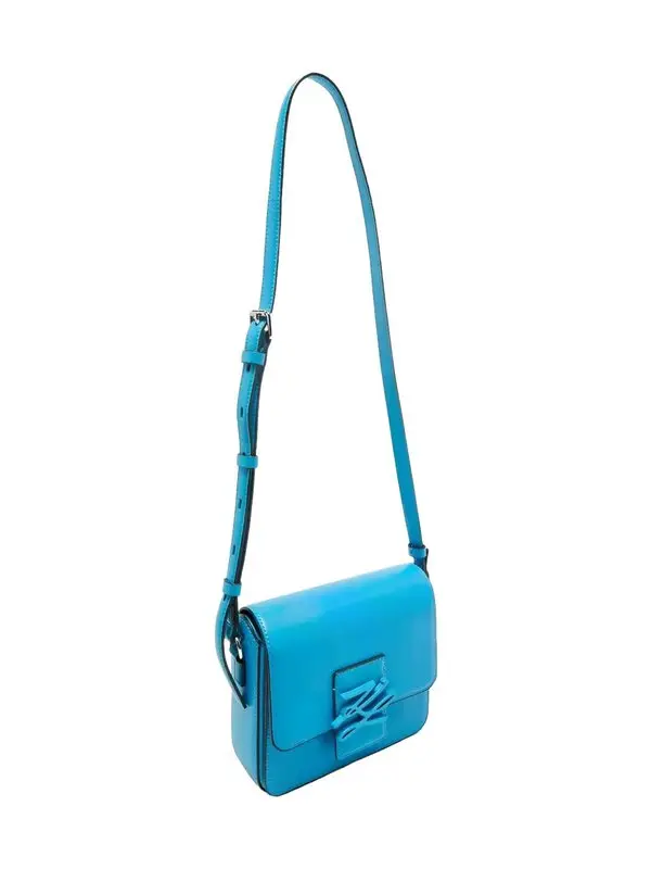 Karl Lagerfeld K/autograph Leather Cross Body Bag - Blue