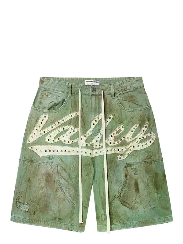 VALE Stud-embellished Shorts - Green