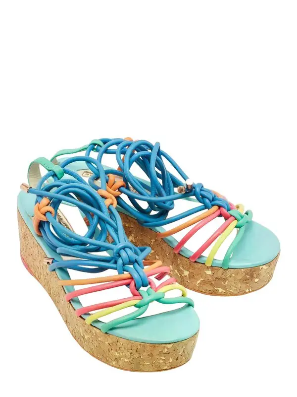SOPHIA WEBSTER Strappy Wedge Sandals - Blue