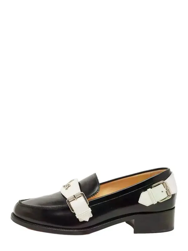 CHRISTIAN LOUBOUTIN Monmoc Buckle Leather Loafers - Black