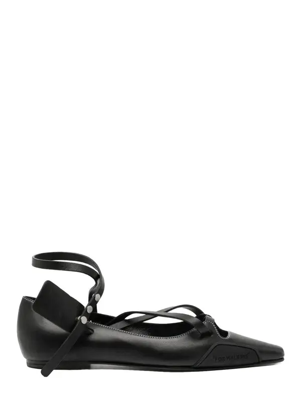 Off-White Strapped Flat Pumps - Black