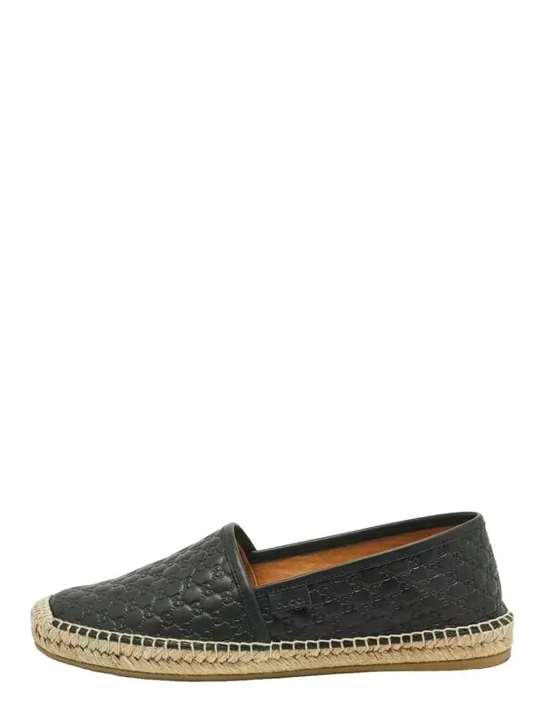 Gucci Microssima-motif Leather Espadrilles - Black