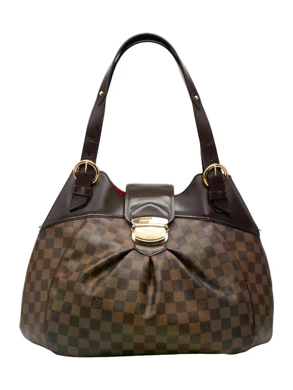 LOUIS VUITTON Damier Ebene Sistina Gm Shoulder Bag - Brown