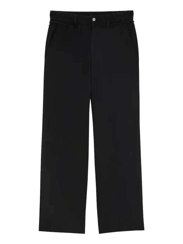 MAISON MARGIELA Frayed-waistband Trousers - Black