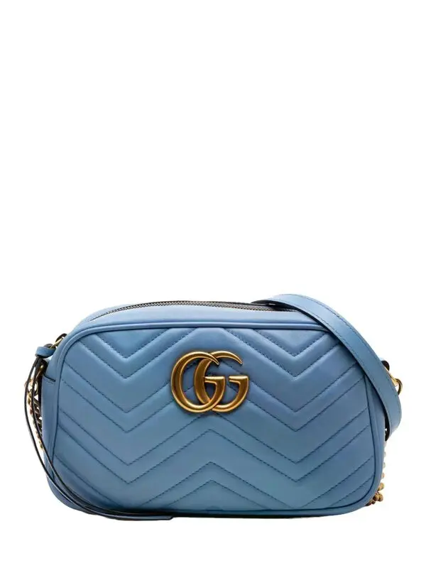 Gucci Gg Marmont Matelasse Leather Crossbody Bag - Blue