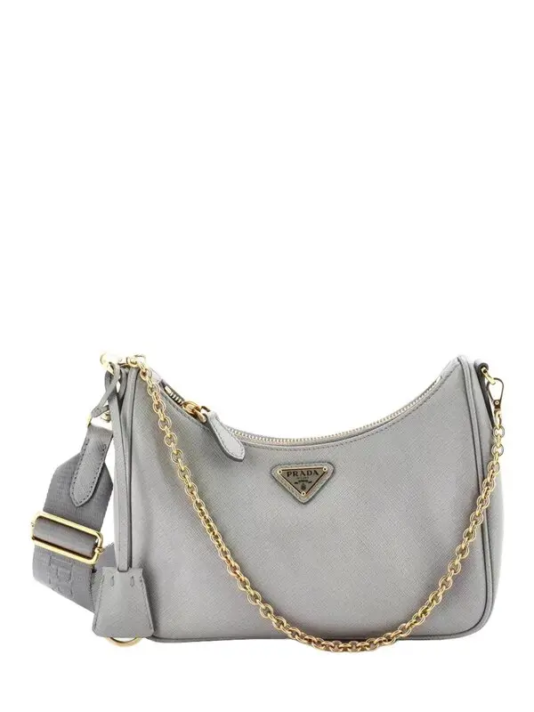 Prada Re-edition 2005 Saffiano Leather Shoulder Bag - Grey