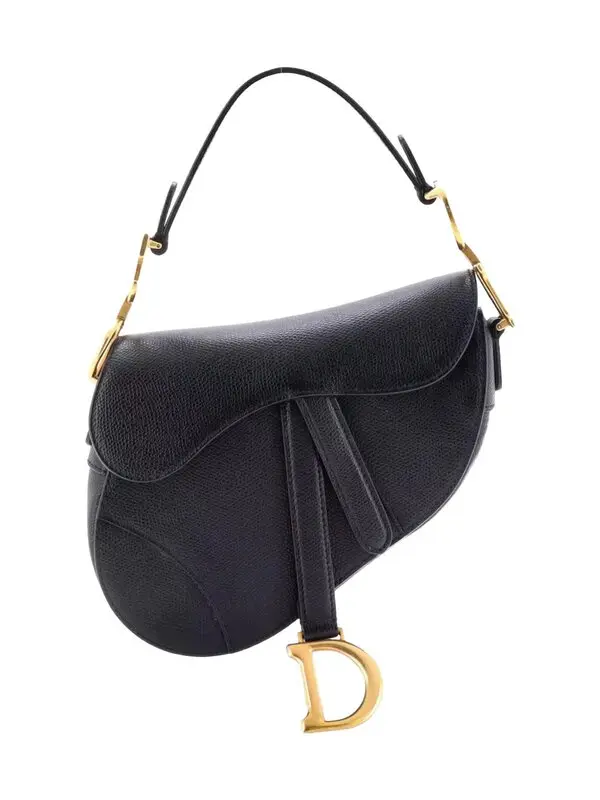 Dior Saddle Handbag Leather Mini Shoulder Bag - Black