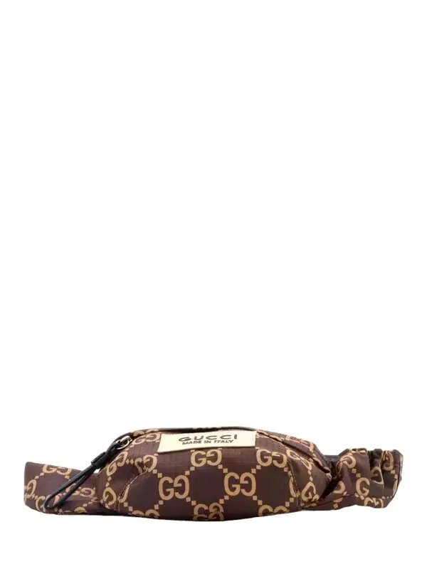 Gucci Ripstop Gg Nylon And Leather Belt Bag - Brown