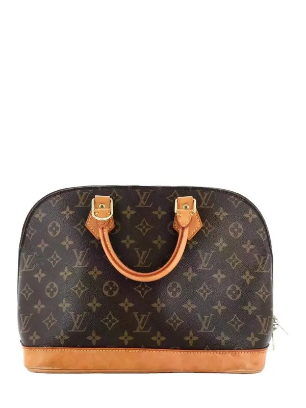 LOUIS VUITTON Vintage Alma Handbag Monogram Canvas Pm Satchel - Brown