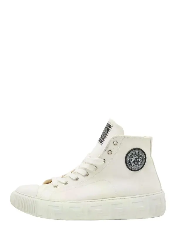 Versace Greca Logo-patch High-top Sneakers - White