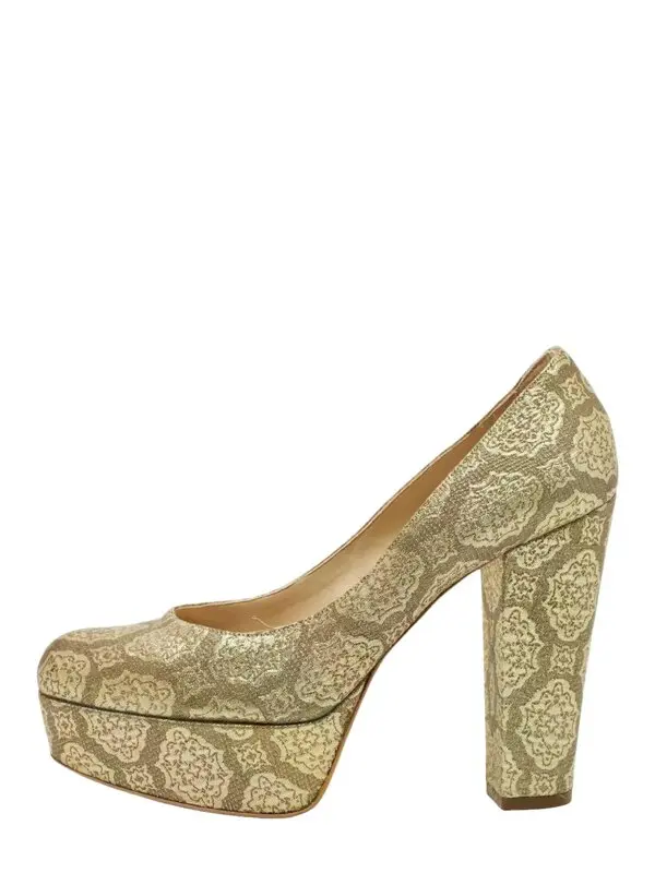 Stella McCartney Brocade Platform Pumps - Gold
