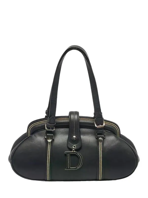 Dior 2005 Detective Frame Leather Tote Bag - Black