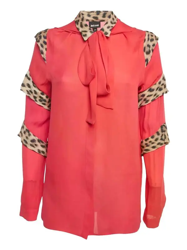 Just Cavalli Leopard-print Ruffled Blouse - Red