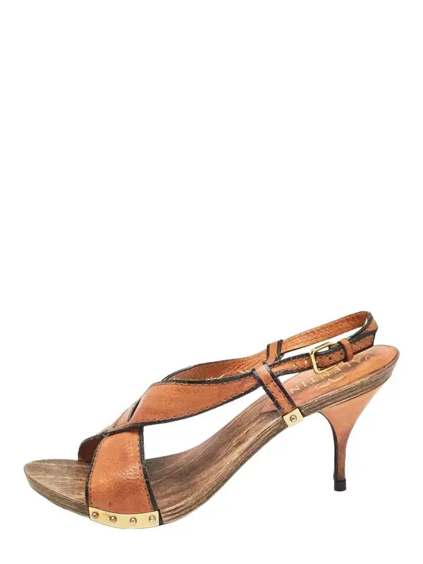 Valentino Garavani Leather Strappy Sandals - Brown