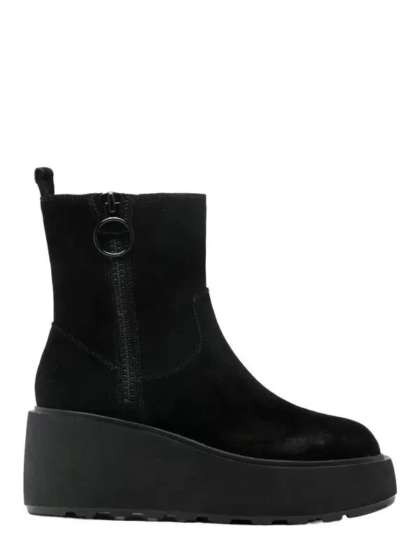 CAFÈNOIR Platform Zip-fastening Ankle Boots - Black