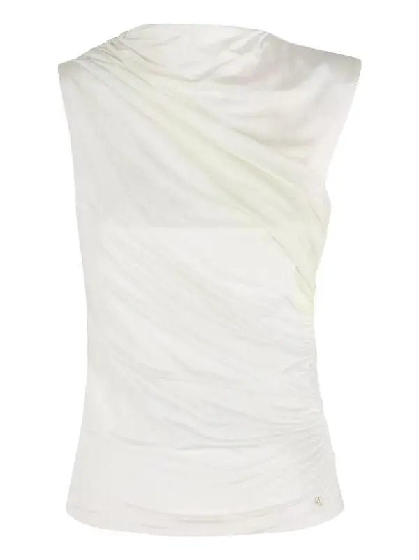 ANINE BING Draped One-shoulder Top - White