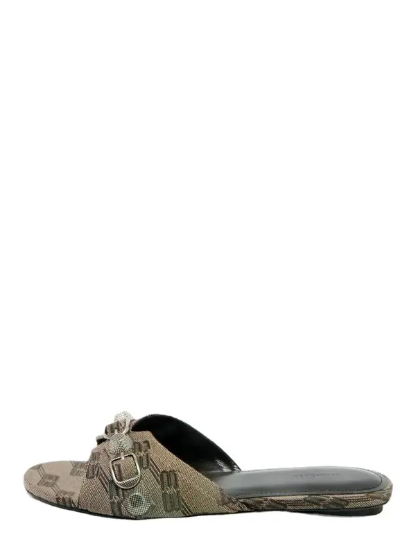Balenciaga Cagole Bb-print Slides - Brown