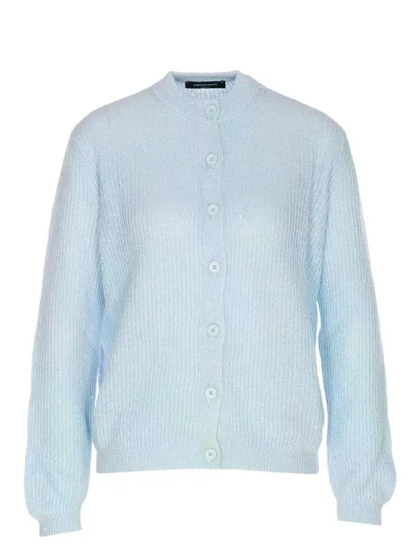 Fabiana Filippi Sequin Embellished Crew-neck Cardigan - Blue