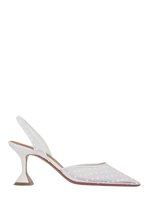 Amina Muaddi Holli Dotted Slingback Pumps - White