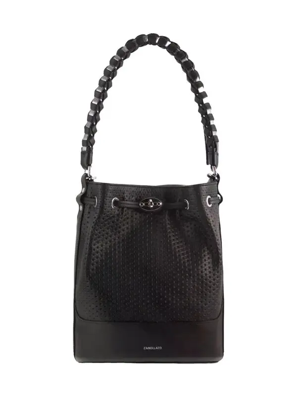 ZANELLATO Monda Braided Handle Bucket Bag - Black