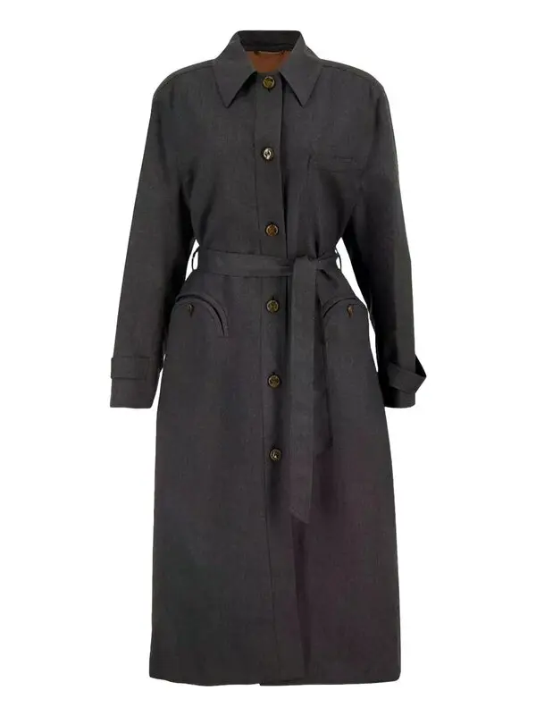 BLAZÉ MILANO Astoria Belted Trench Coat - Grey