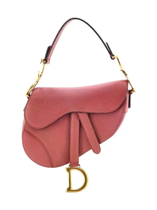 Dior Leather Saddle Mini Shoulder Bag - Pink