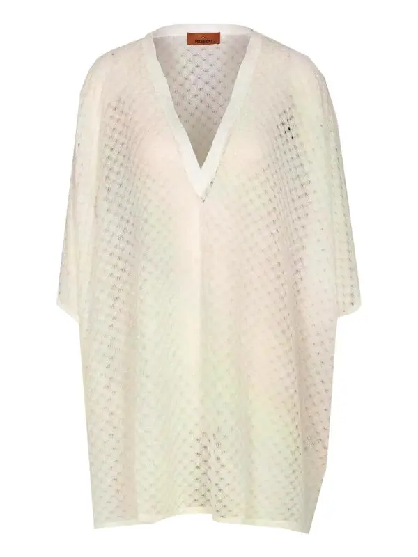 Missoni Raschel-knit V-neck Kaftan - White