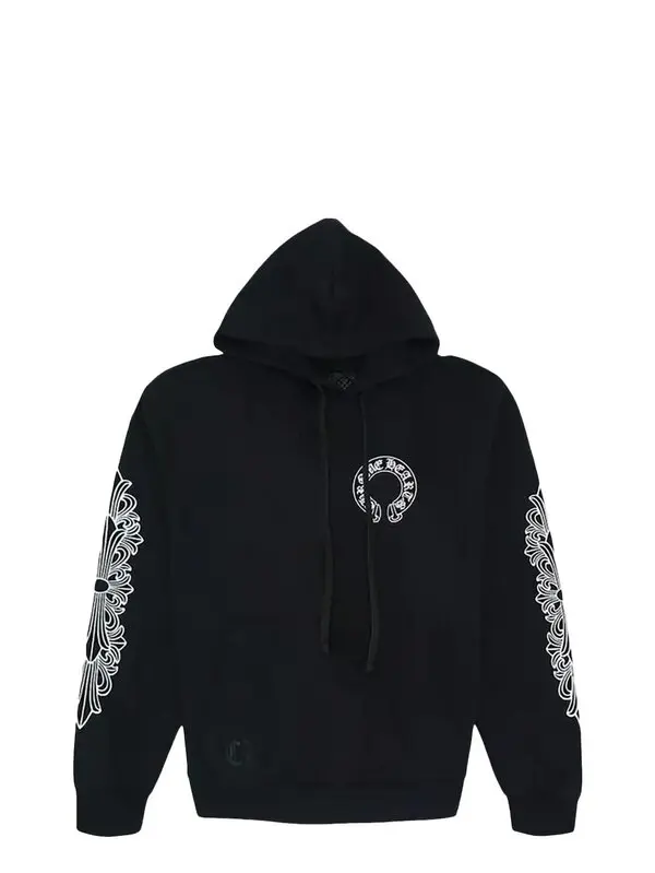 Chrome Hearts Floral Print Long-sleeve Hoodie - Black