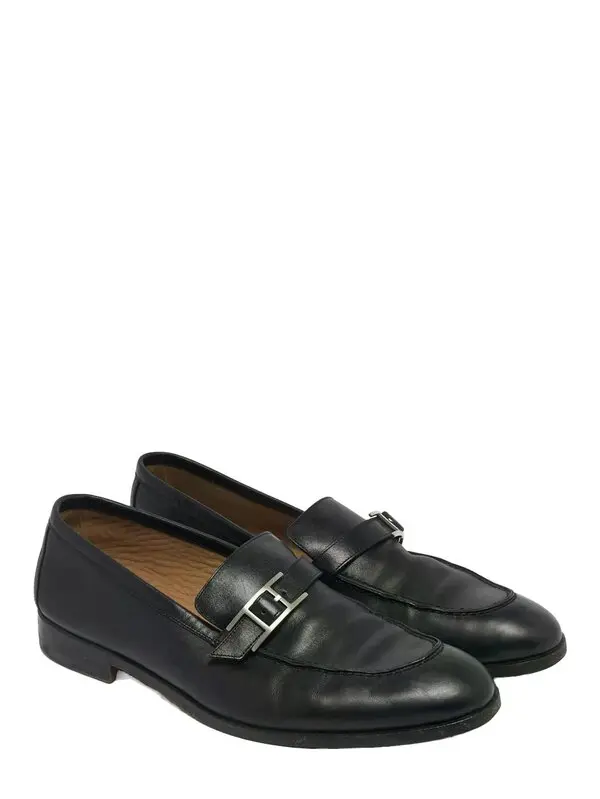 Hermès Monterey Leather Buckle Loafers - Black
