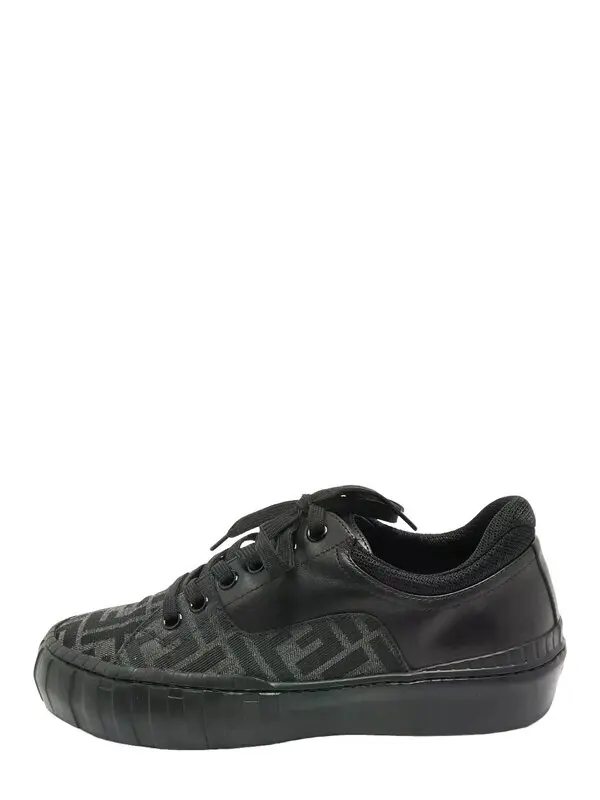 Fendi Zucca Logo Low-top Sneakers - Black