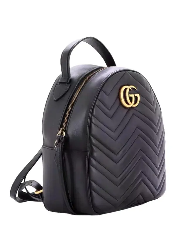 Gucci Gg Marmont Matelassé Leather Small Backpack - Black