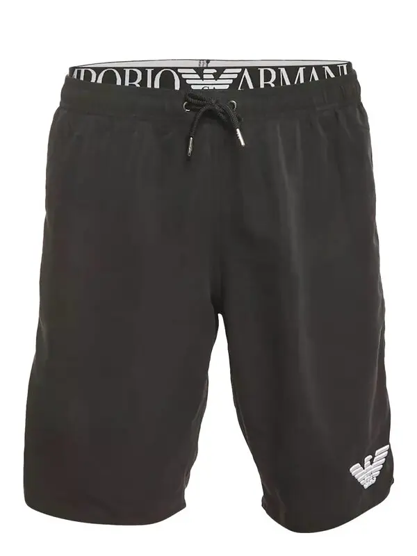 Emporio Armani Logo Waistband Shorts - Black