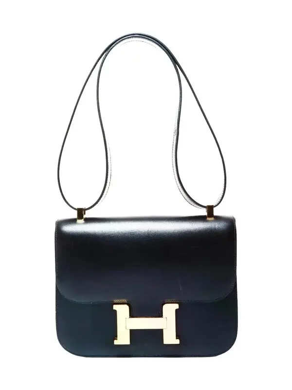 Hermès 1995 24 Constance Leather Shoulder Bag - Black