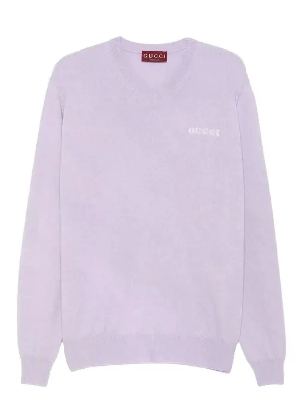 Gucci V-neck Cashmere Sweater - Purple