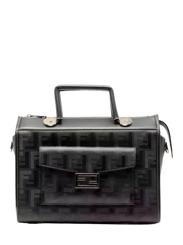 Fendi Zucca Coated Canvas Soft Trunk Satchel - Black