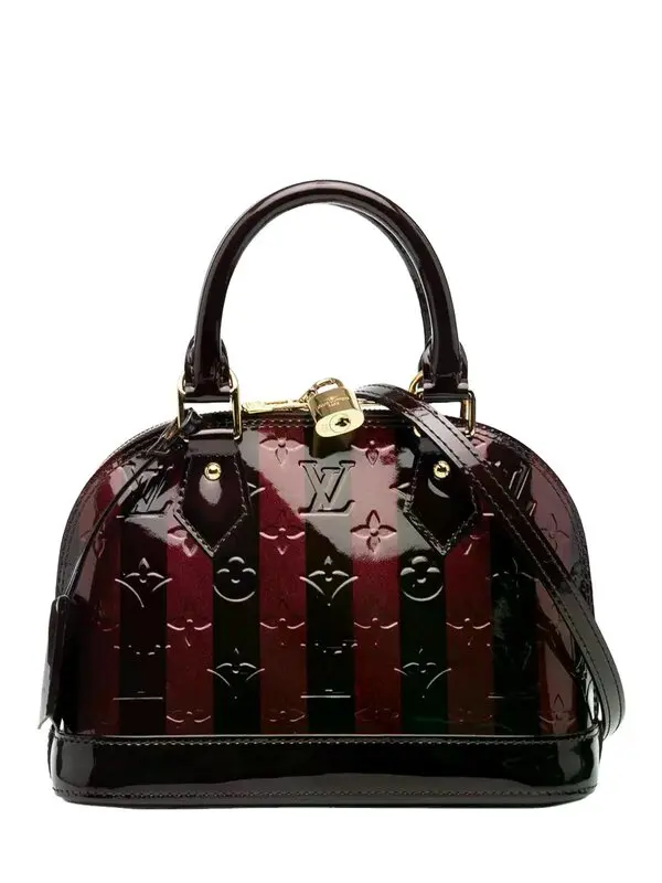 LOUIS VUITTON 2011 Monogram Rayures Vernis Alma Bb Satchel - Purple