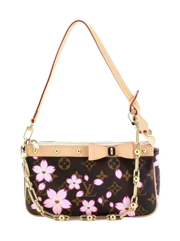 LOUIS VUITTON X Takashi Murakami Pochette Accessoires Nm Limited Edition Cherry Blossom Monogram Shoulder Bag - Brown