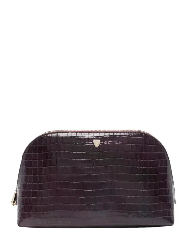 ASPINAL OF LONDON Crocodile-effect Makeup Bag - Purple