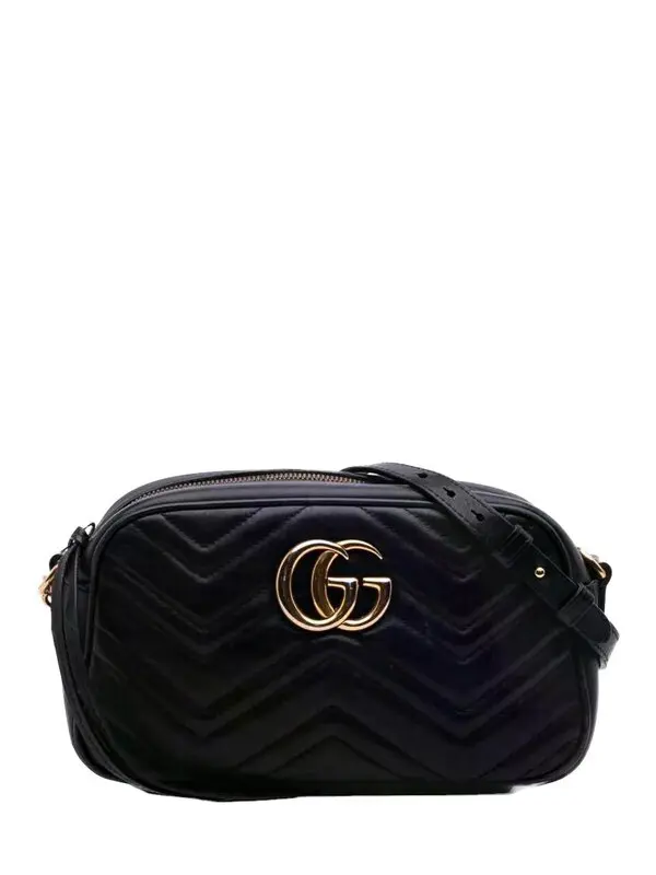 Gucci Small Gg Marmont Matelasse Leather Crossbody Bag - Black