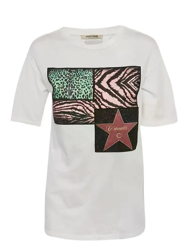 Roberto Cavalli Logo Jersey T-shirt - White