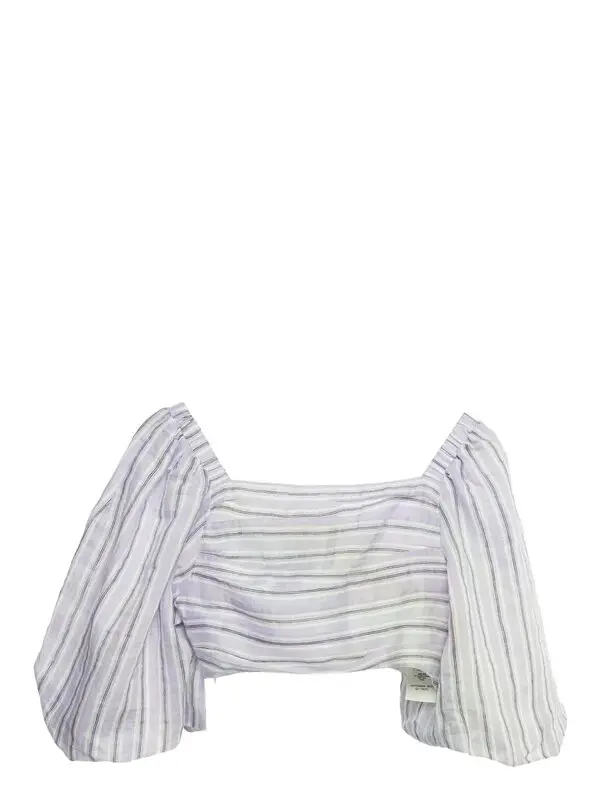 Sandro Striped Cropped Top - Purple