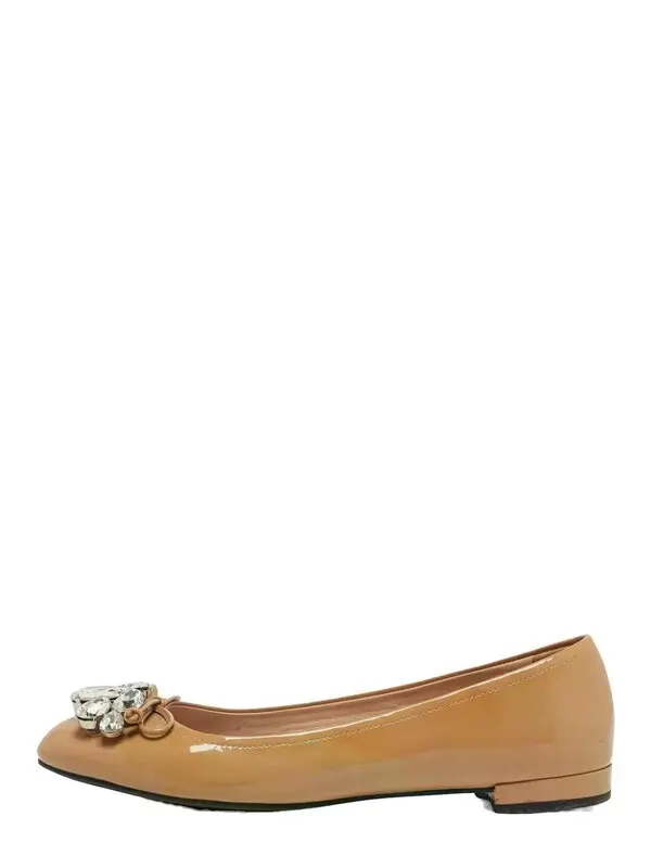 Miu Miu Crystal-embellished Ballet Flats - Neutrals