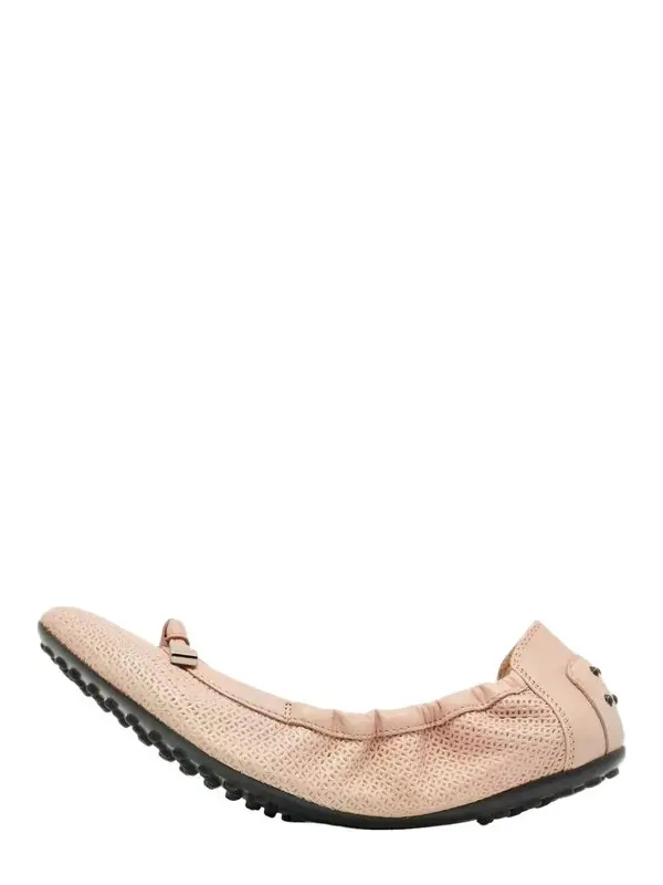 TOD'S Bow Scrunch Ballet Flats - Pink